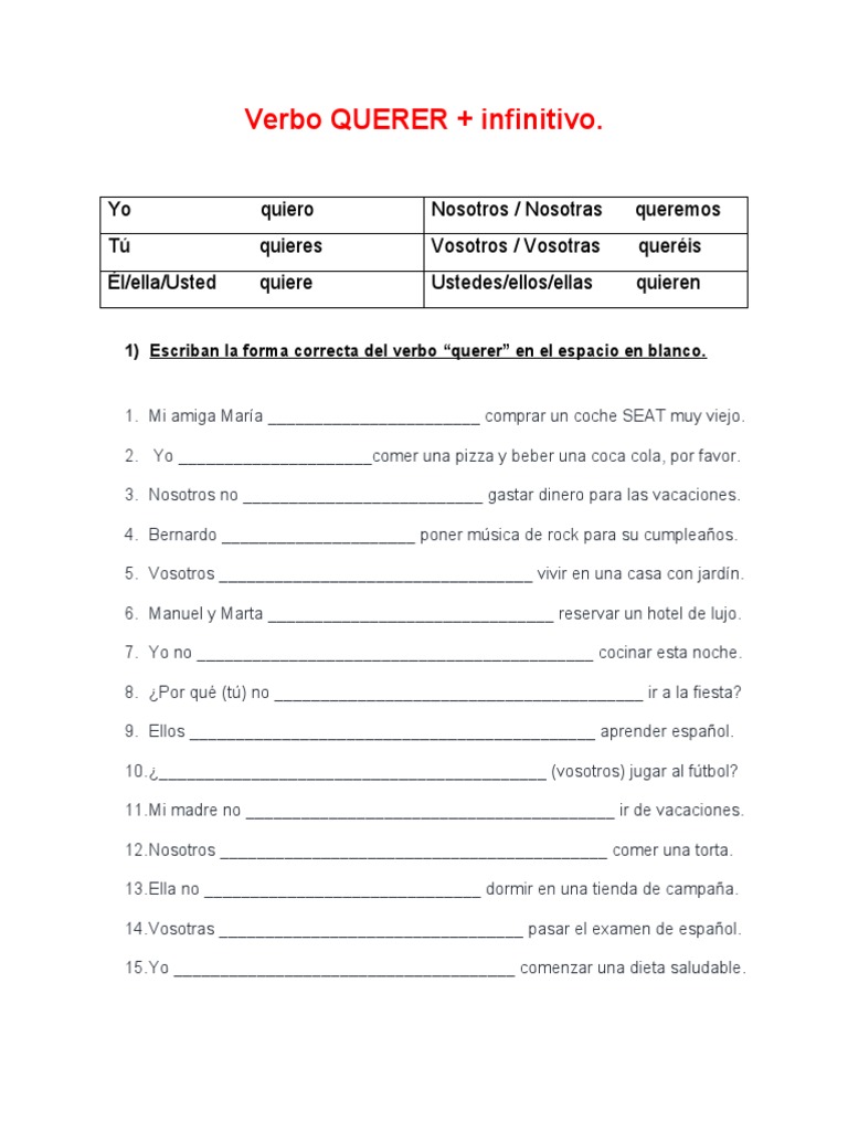 Verbos QUERER-PODER | PDF