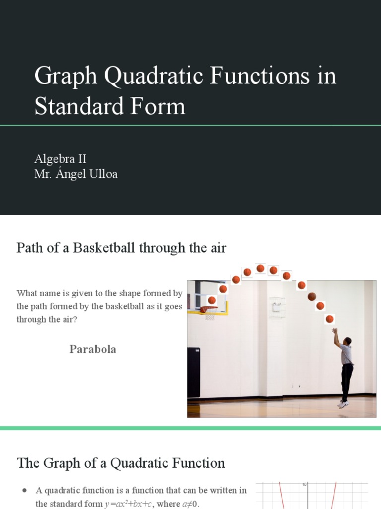 Quadratic Functions in Standard Form | PDF | Combinatorics | Geometry