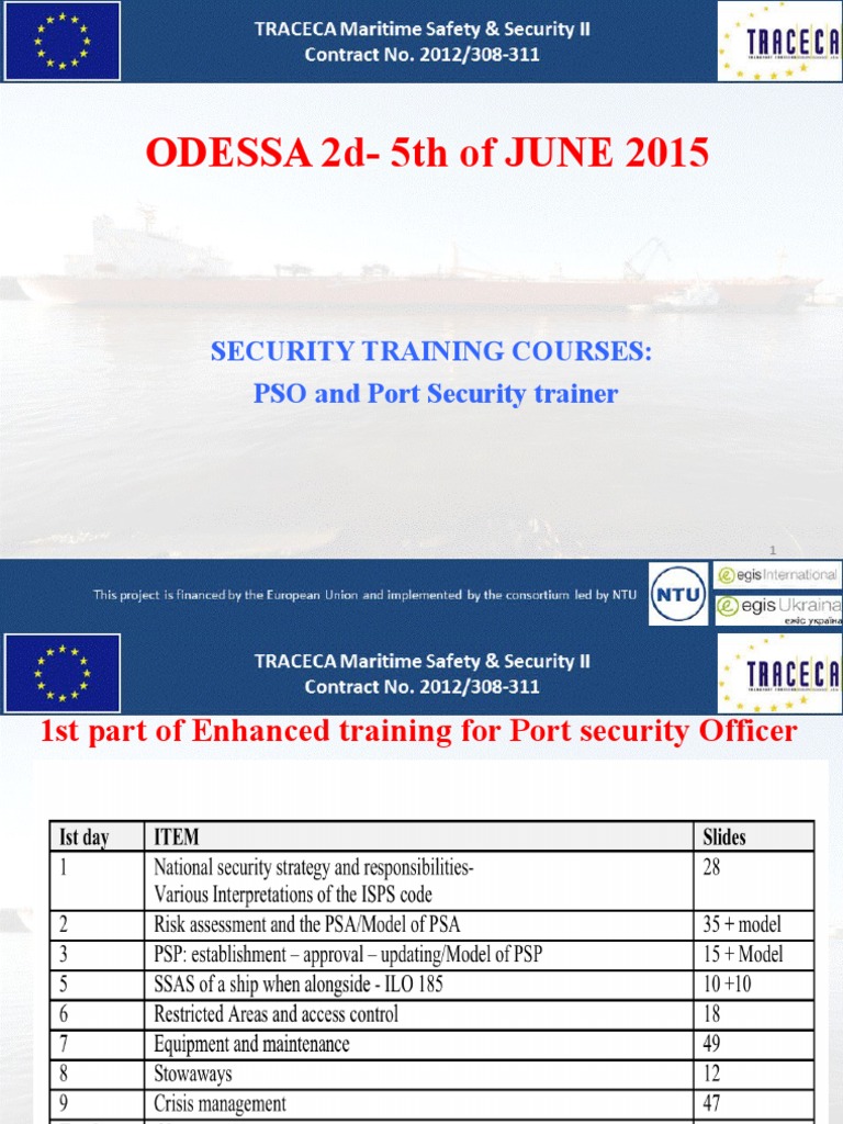 ODESSA 2d-5th of JUNE 2015: Security Training Courses: PSO and Port ...