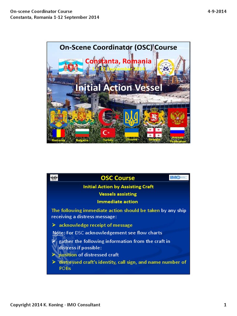 03 IMO OSC Model Course - Immediate Action Vessels Assisting | PDF ...