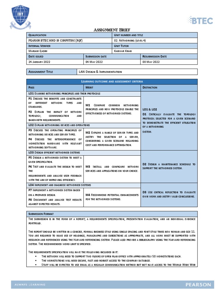 Assignment Brief 02 Networking | PDF | Computer Network | Specification (Technical Standard)