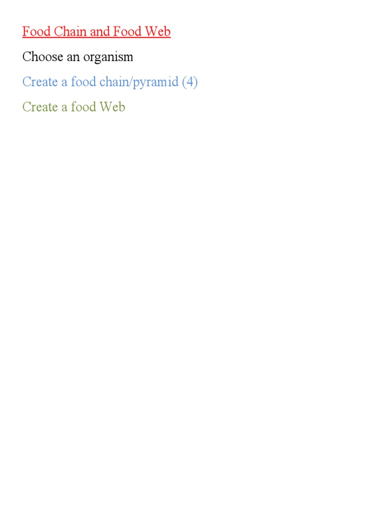 Food Chain and Food Web | PDF