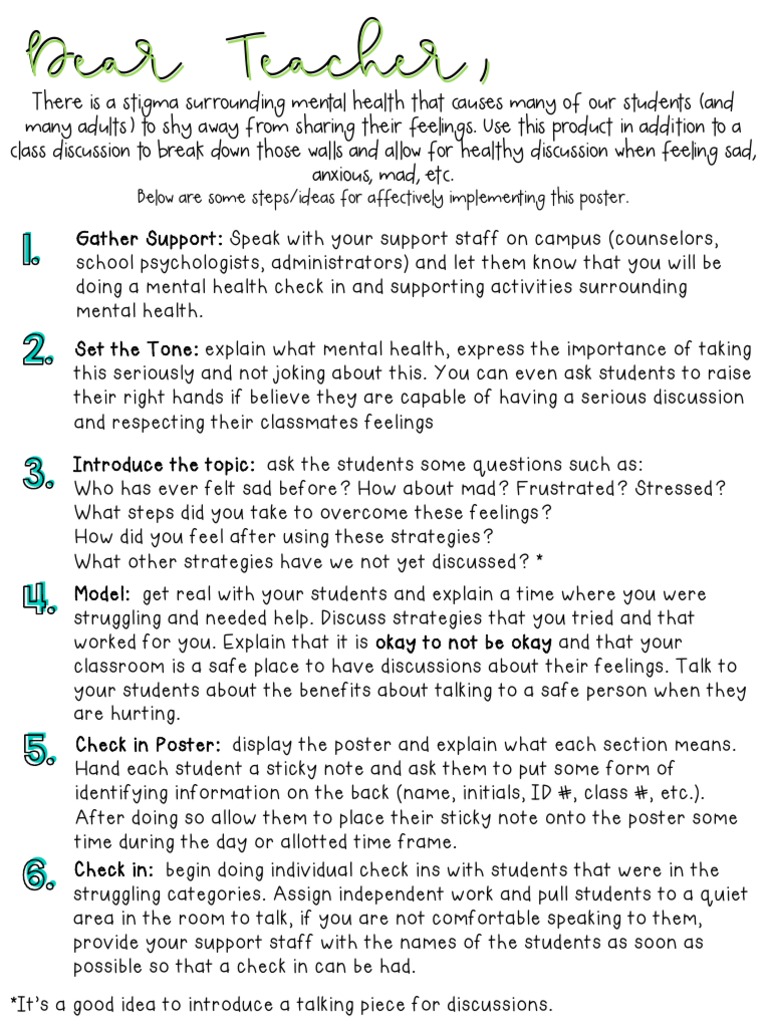 Mental Health Check-In Strategies | PDF | Mental Health | Applied ...