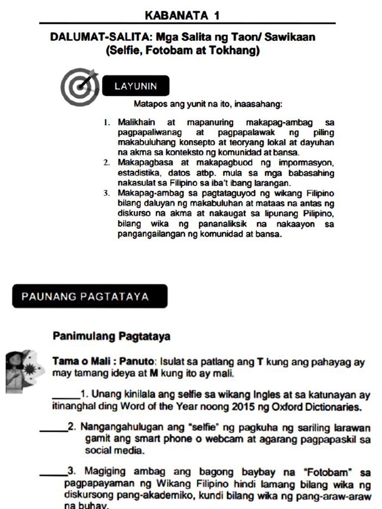 Modyul 2 Dalumat Fil. | PDF