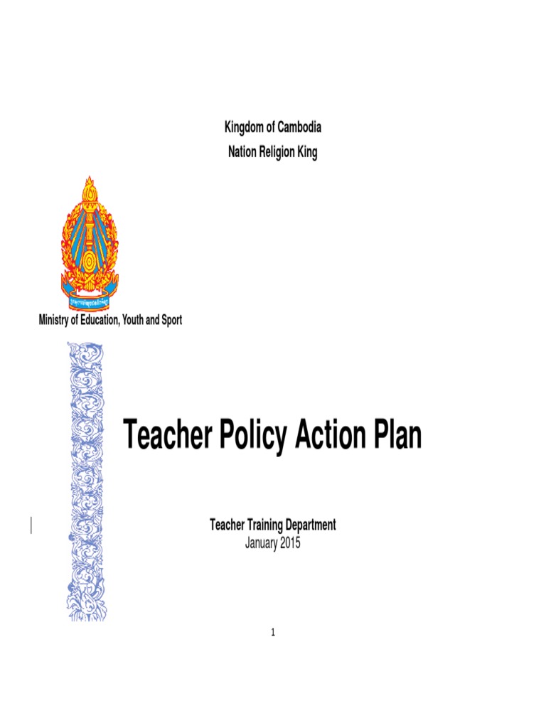 Teacher Policy Action Plan | PDF | Teachers | Teacher Education