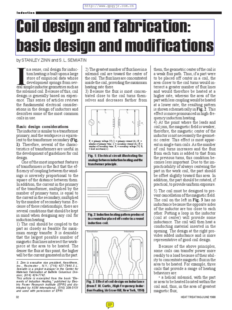 Induction Heating Coil Design and Basic Design | PDF | Inductor ...