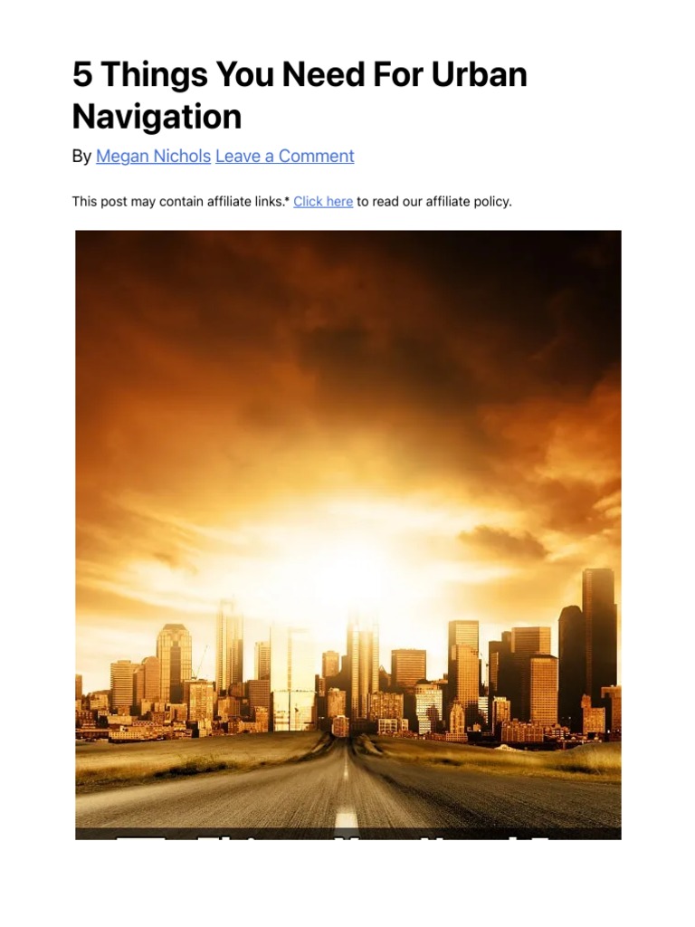 5 Things You Need For Urban Navigation | PDF | Sunscreen