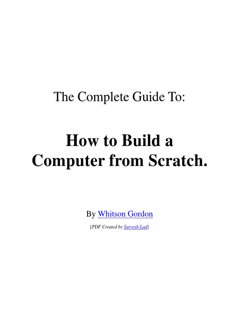 Computer From Scratch | PDF | Central Processing Unit | Graphics ...