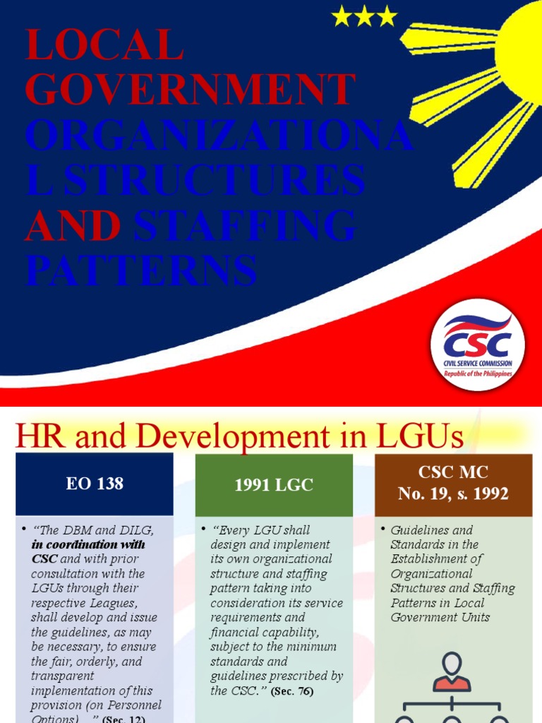 Organizationa L Structures Staffing Patterns: Local Government AND ...