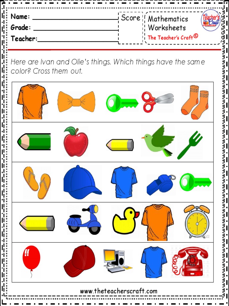 Gr1 KG Worksheet 3 | PDF