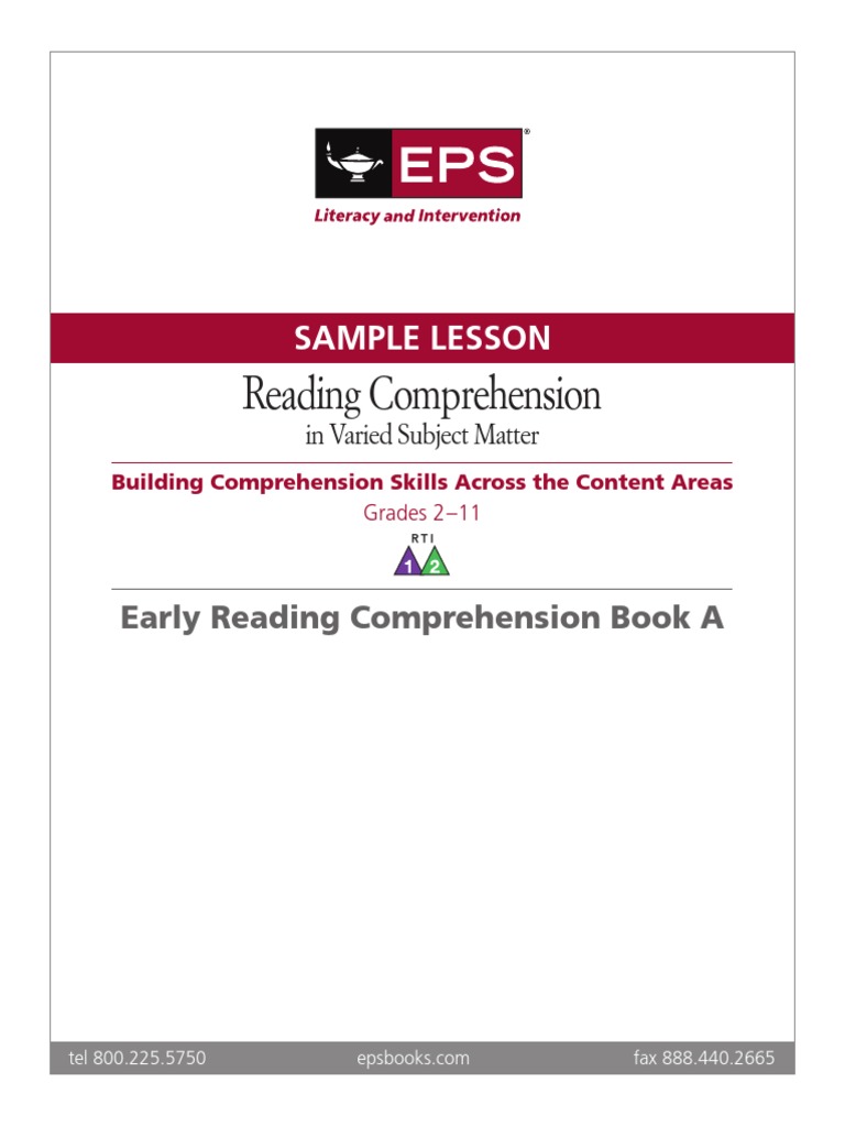 Reading Comprehension: Sample Lesson | PDF