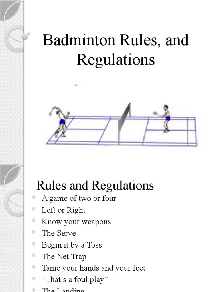 Badminton Rules and Regulations | PDF | Leisure | Gaming