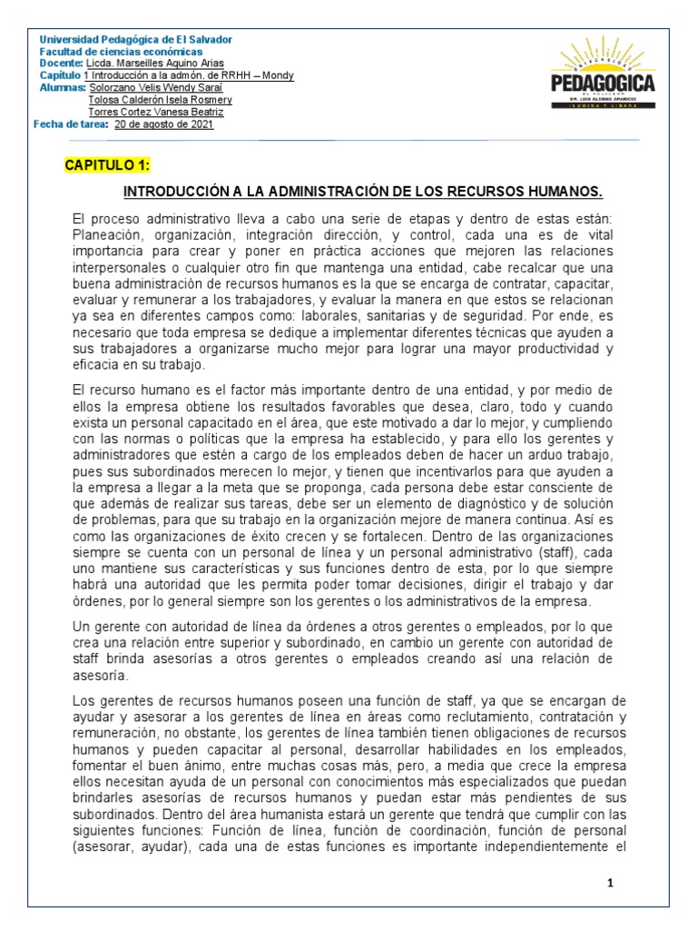 Resumenes de Capitulos GTH | PDF | Gestión de recursos humanos | Business