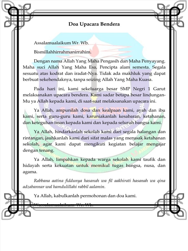 Pdfslide - Tips Teks Doa Upacara Bendera | PDF
