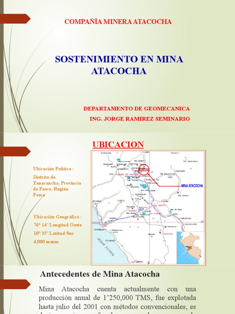 Sostenimiento en Mina Atacocha: Compañía Minera Atacocha | PDF ...
