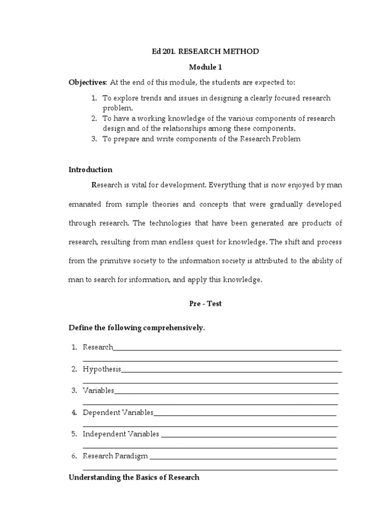 Educ 201 Module 1 | PDF | Hypothesis | Theory
