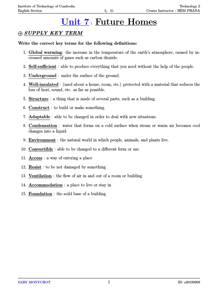Key Term Unit 7 | PDF | Science & Mathematics