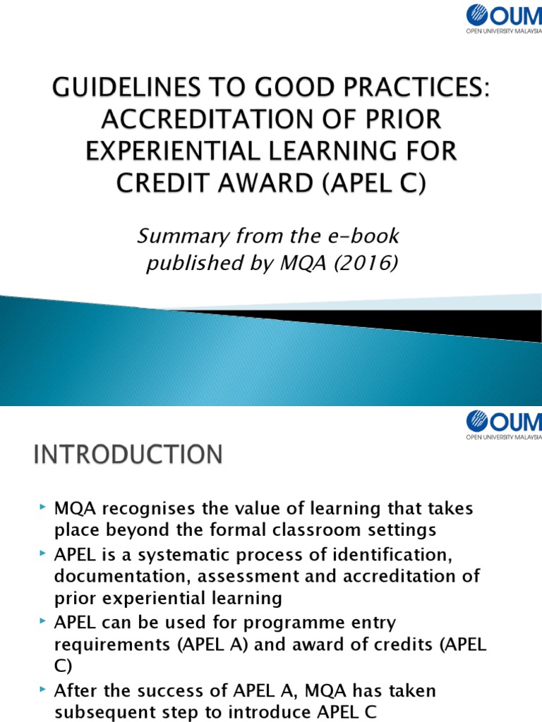 Guidelines for Implementing Accreditation of Prior Experiential ...