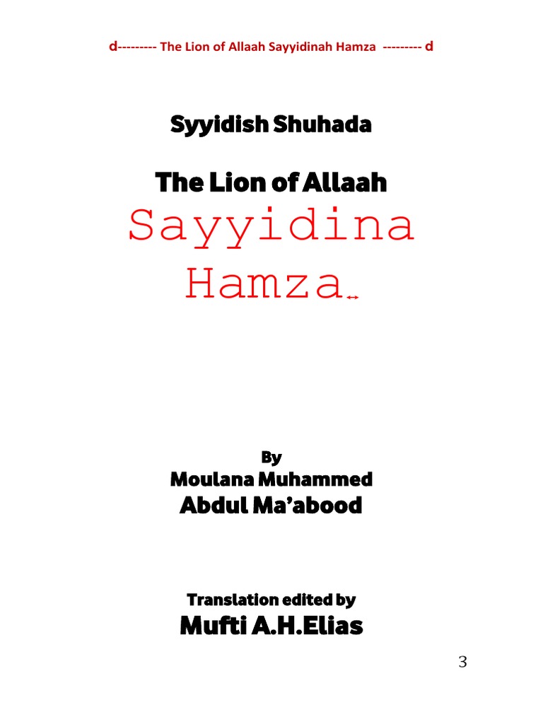 Sayyidina Hamzah Ra The Lion of Allah | PDF | Abrahamic Religions ...