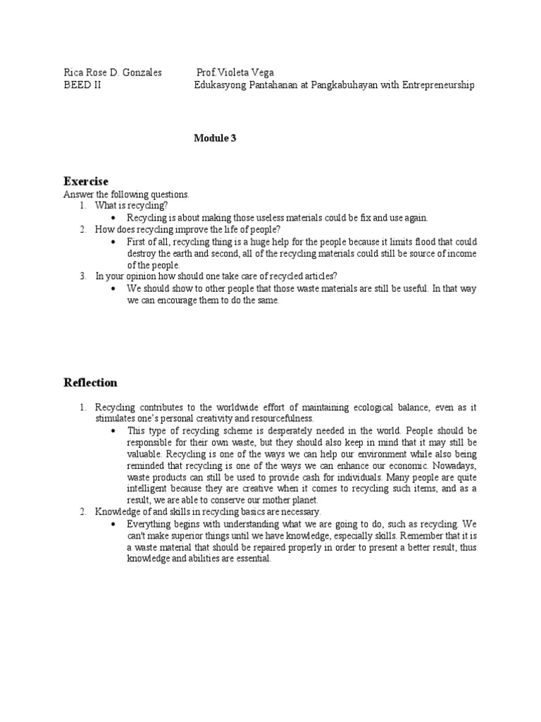 Esc 6 MODULE 3 (AutoRecovered) | PDF | Recycling | Cognition