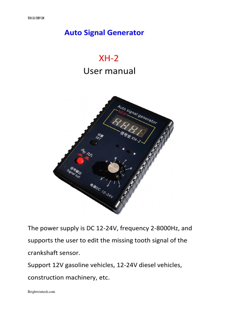 User Manual: Auto Signal Generator | PDF | Power Supply | Voltage