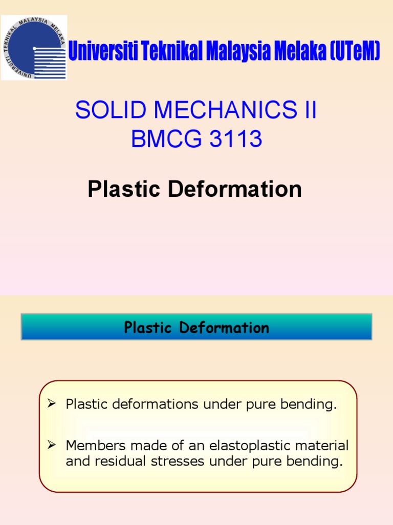 Week 14 Plastic Deformation Beam | PDF | Bending | Deformation (Engineering)