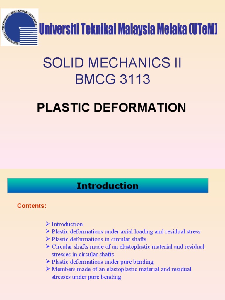 Week 13 Plastic Deformation Cylinder | PDF | Deformation (Engineering ...