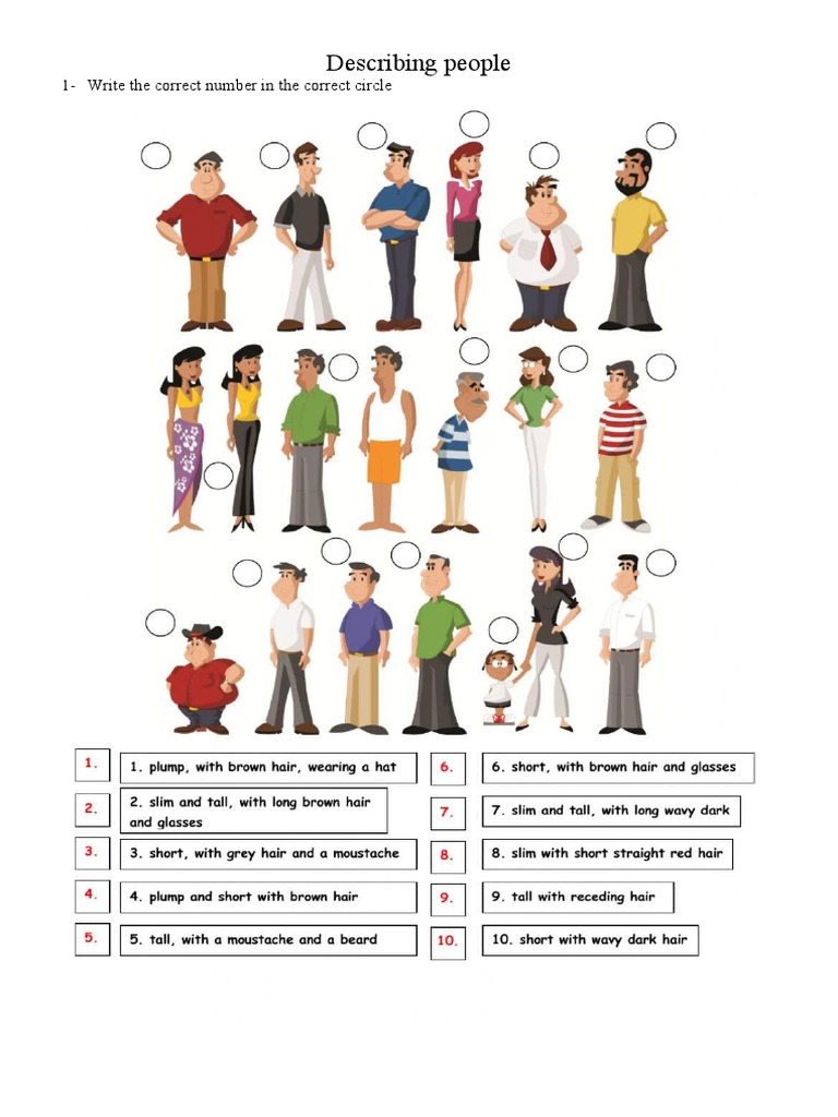 DESCRIBING PEOPLE Worksheet | PDF