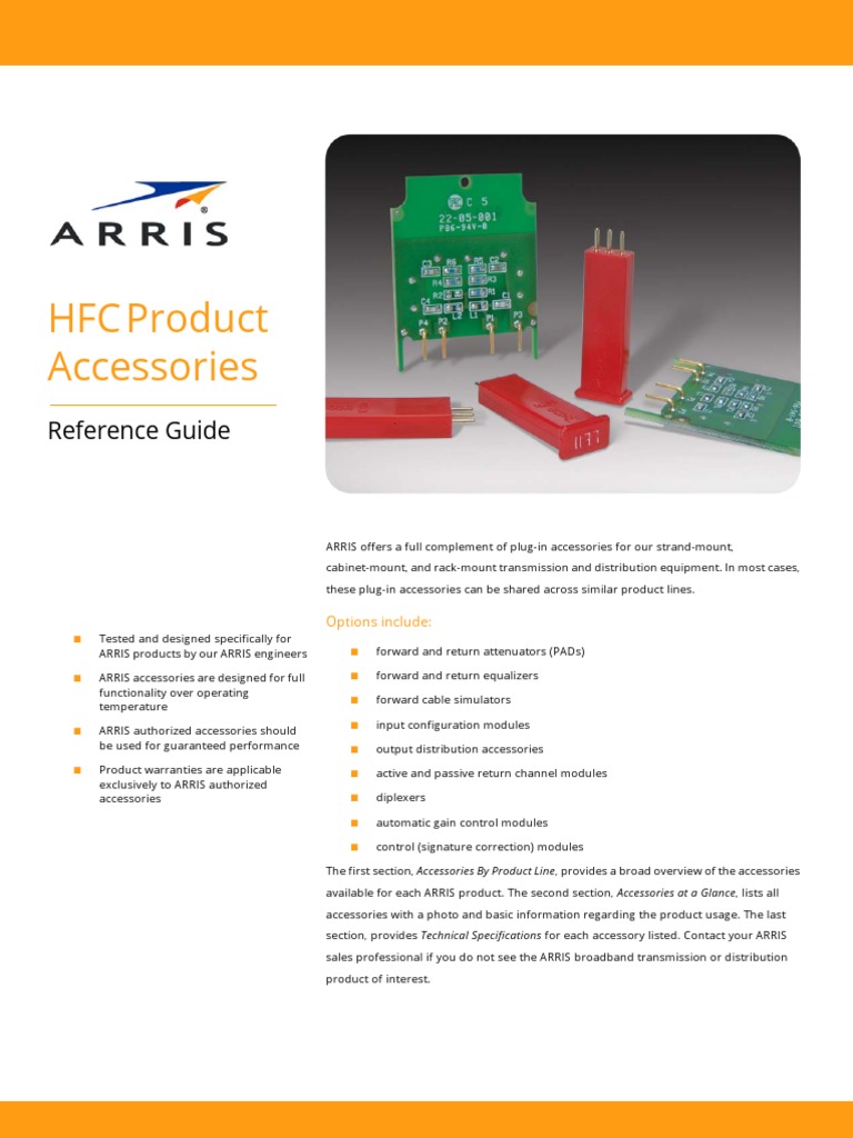 HFC Product Accessories: Reference Guide | PDF | Equalization (Audio ...