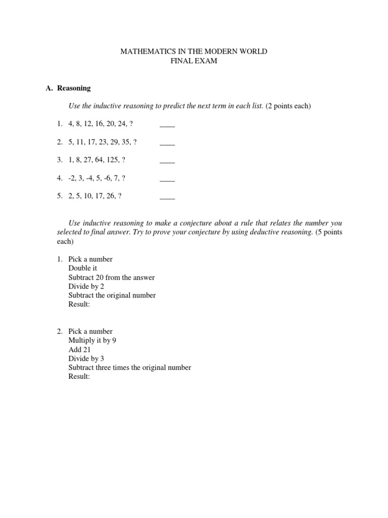 Final Exam MMW | PDF | Median | Statistics