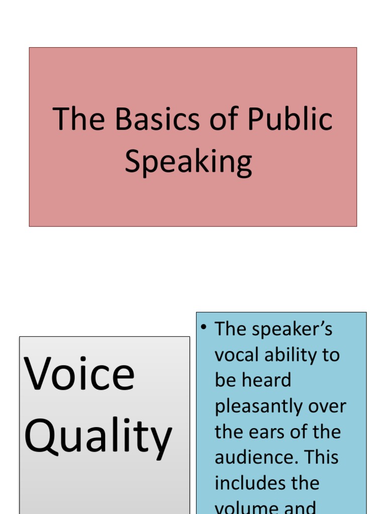 The Basics of Public Speaking | PDF | Public Speaking | Gesture