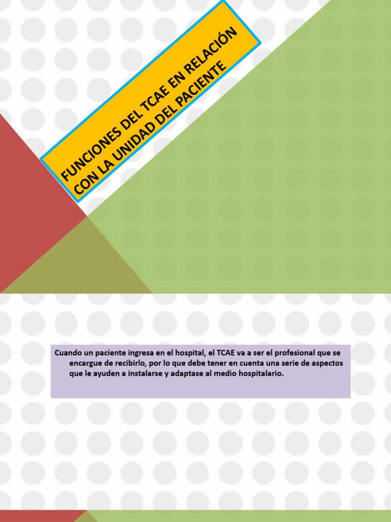 Funciones Del Tcae en Relación Con La Unidad | PDF | Hospital | Medicina