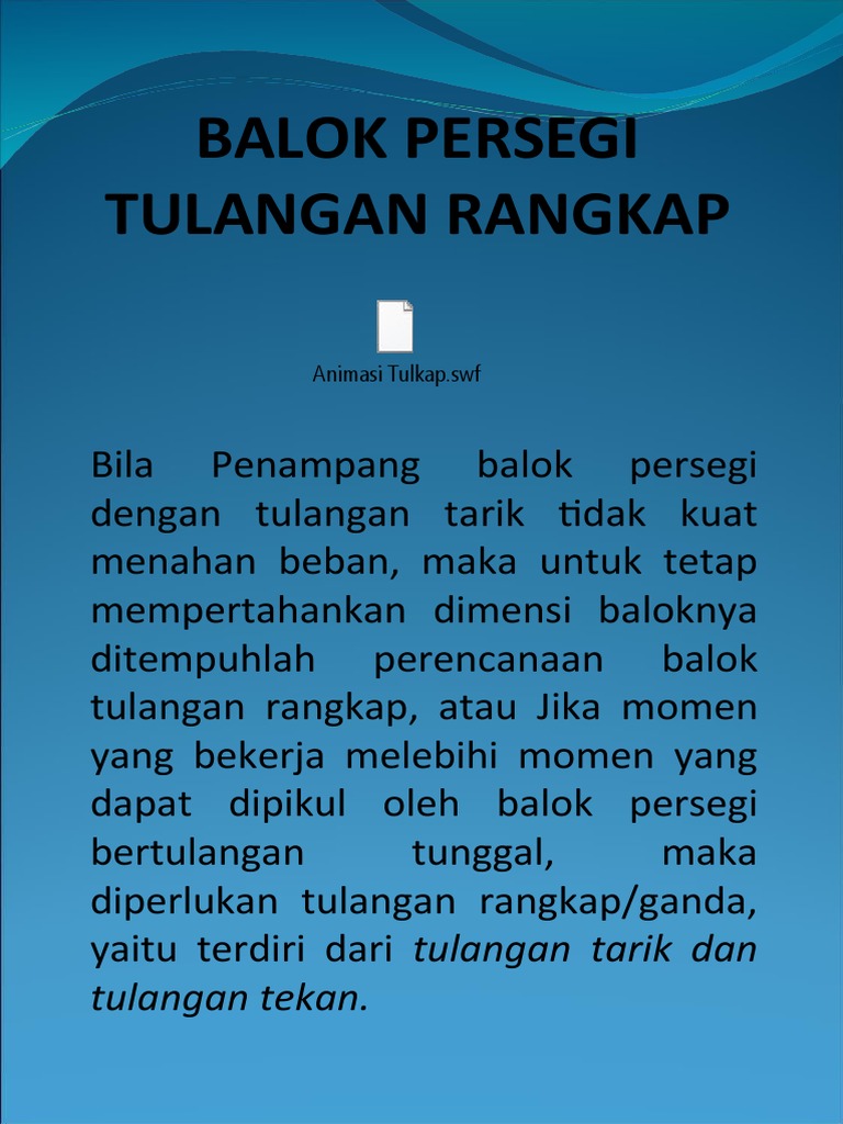 Balok Tulangan Rangkap-1 | PDF