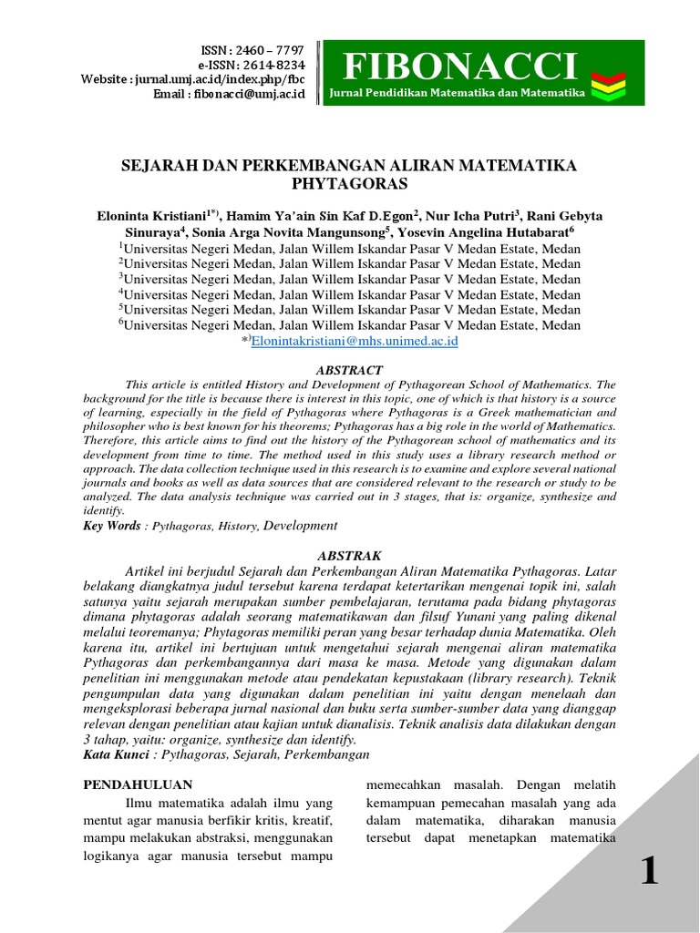 Jurnal Kel 4 - Aliran Matematika Phytagoras | PDF | Ilmu Sosial