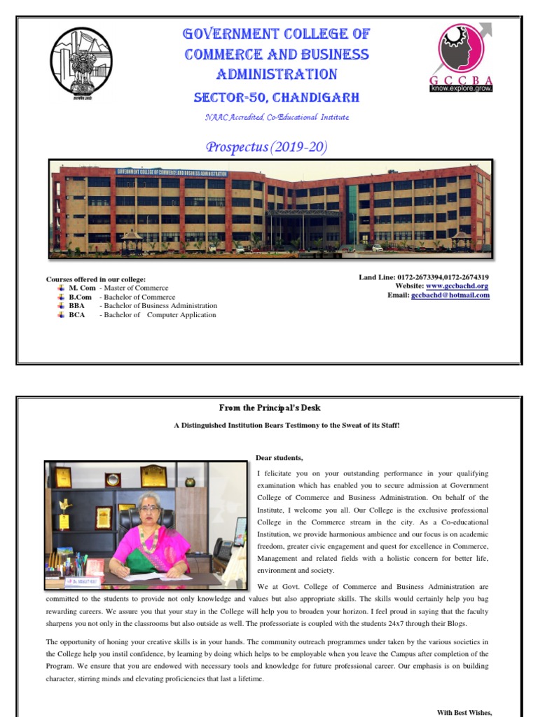 Government College of Commerce and Business Administration Prospectus ...
