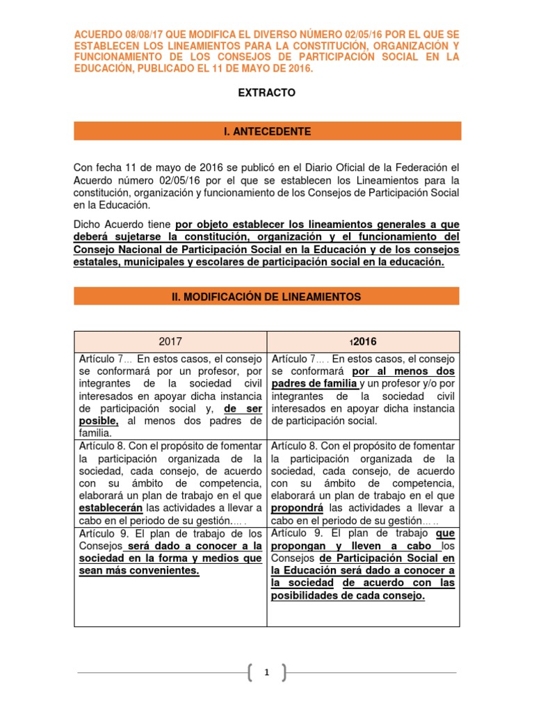 EXTRACTO ACUERDO 08 08 17 Que Modifica El Diverso Número 020516 | PDF | Sociedad | Sociedad civil