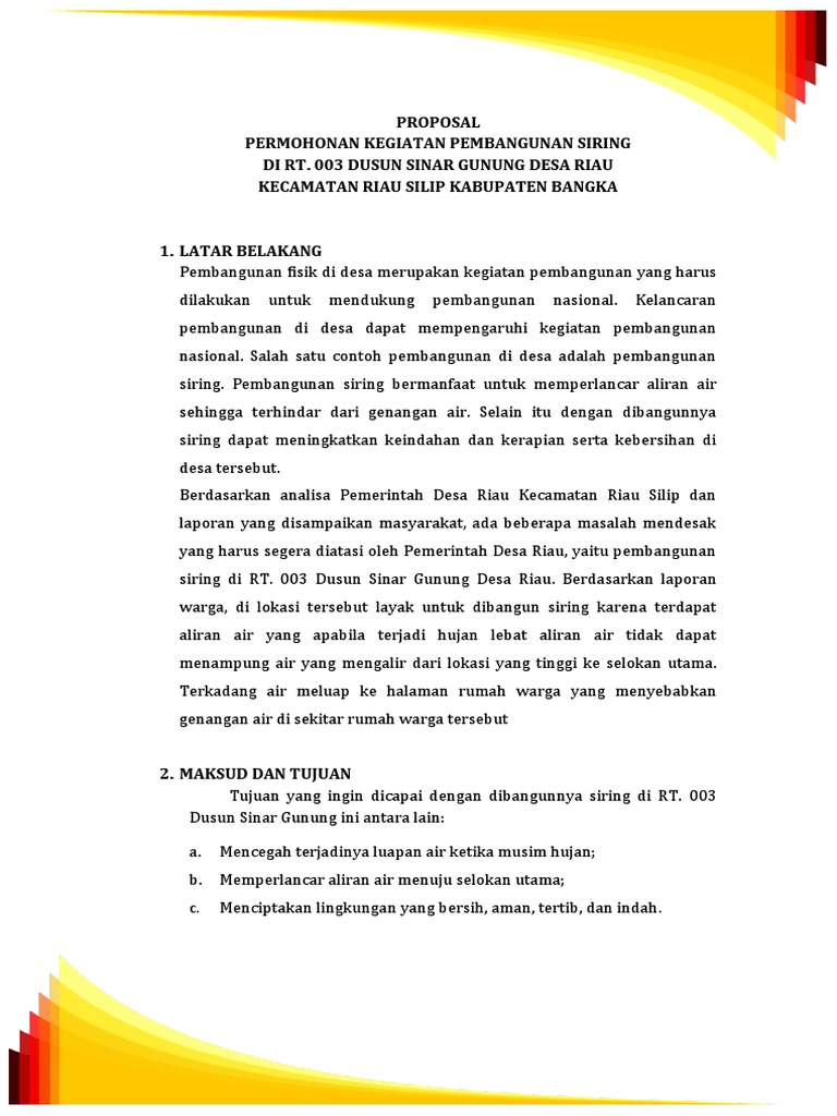 Proposal Siring Parit 7 | PDF