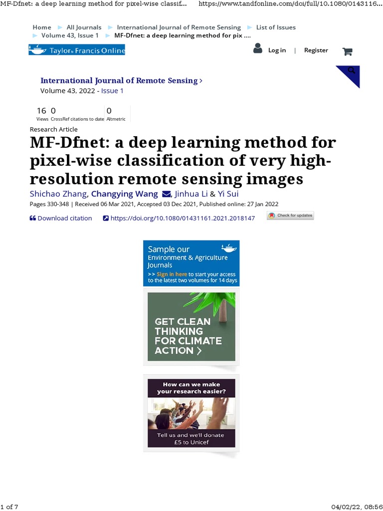 Deep Learning Pixel-Wise Classification High-Resolution Remote Sensing ...