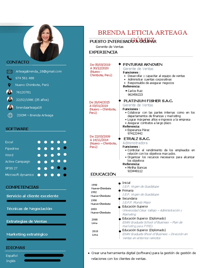 CV Gerente General | PDF | Marketing | Liderazgo