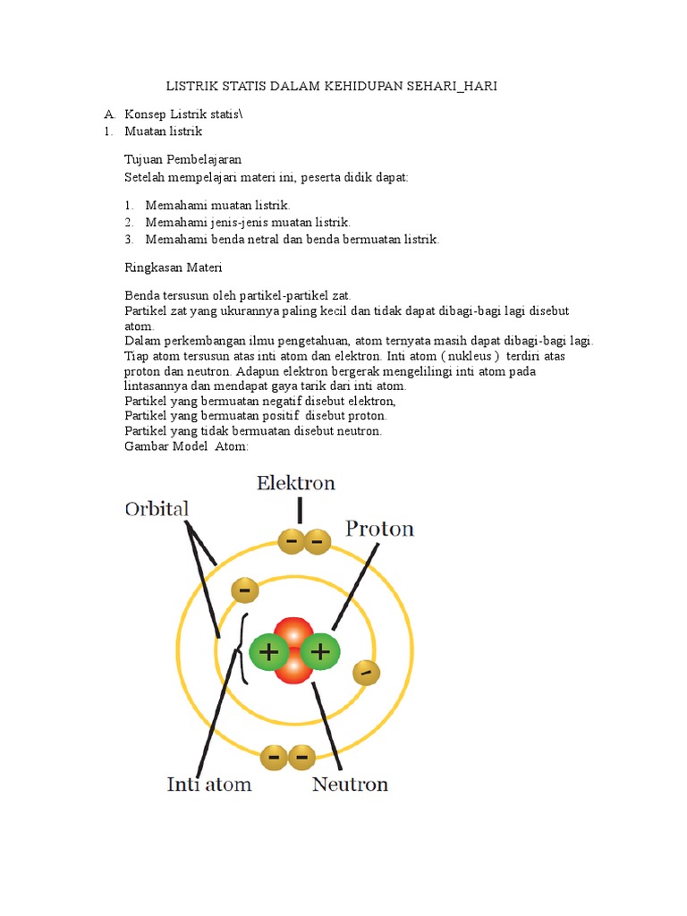 Muatan Listrik dalam Atom | PDF
