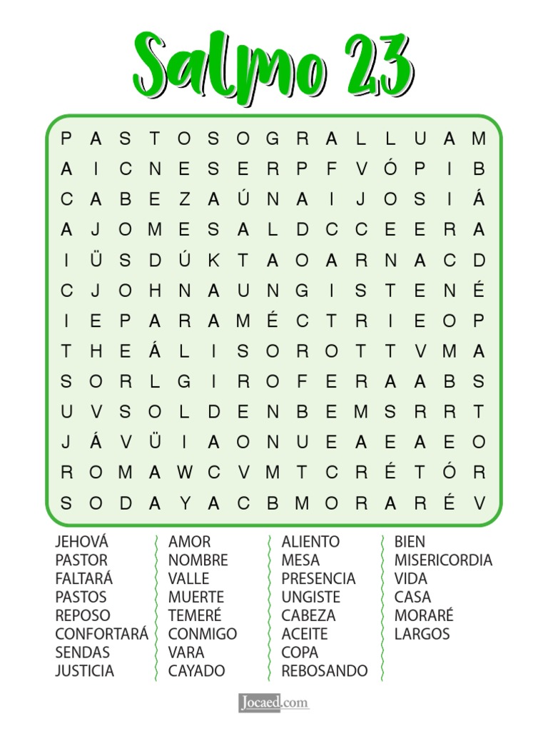 Salmo 23 Sopa Letras | PDF | Libros de Samuel | 1st Millennium Bc Books