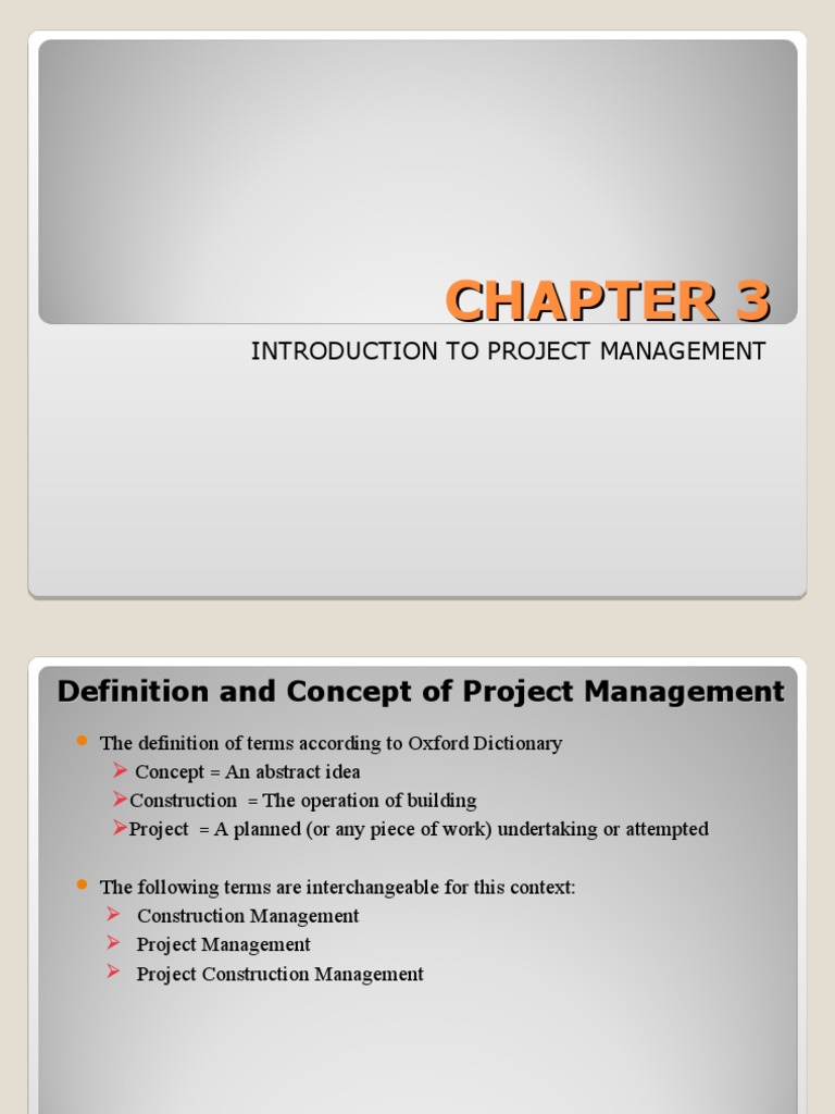 CHAPTER 3 (Introduction To The Project Management) | PDF | Art