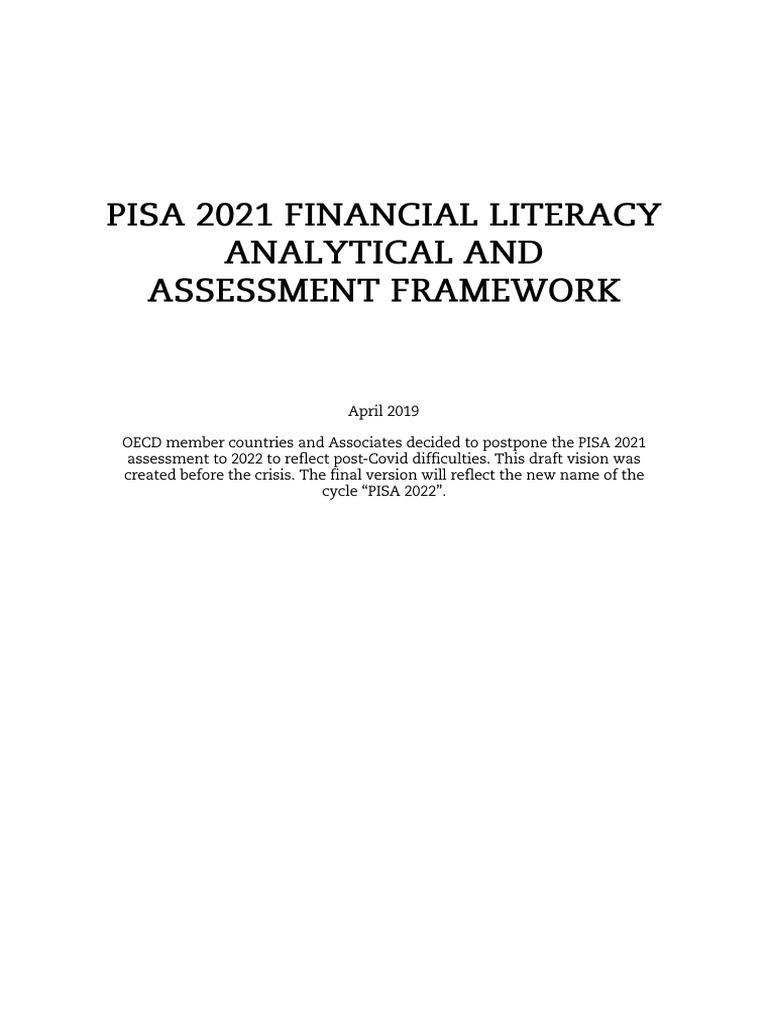 PISA 2021 Financial Literacy Framework | PDF | Programme For ...