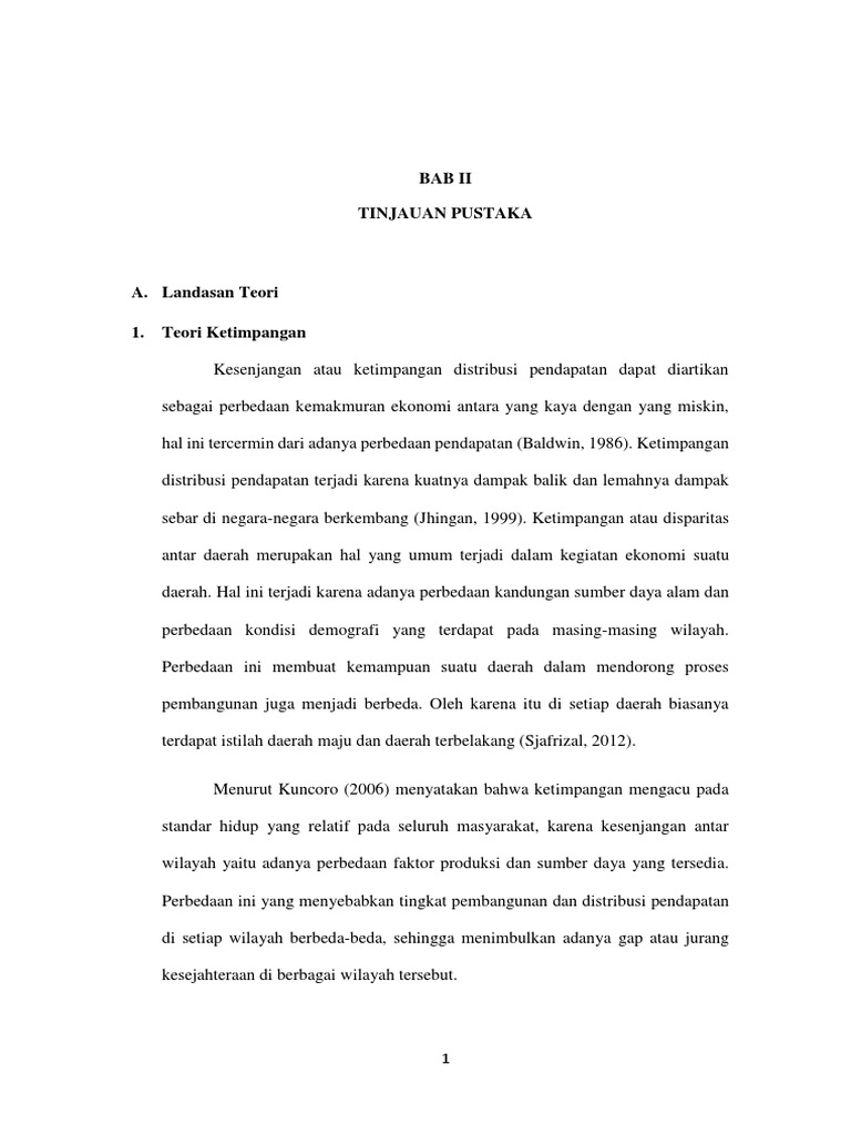 Teori Ketimpangan Pendapatan | PDF