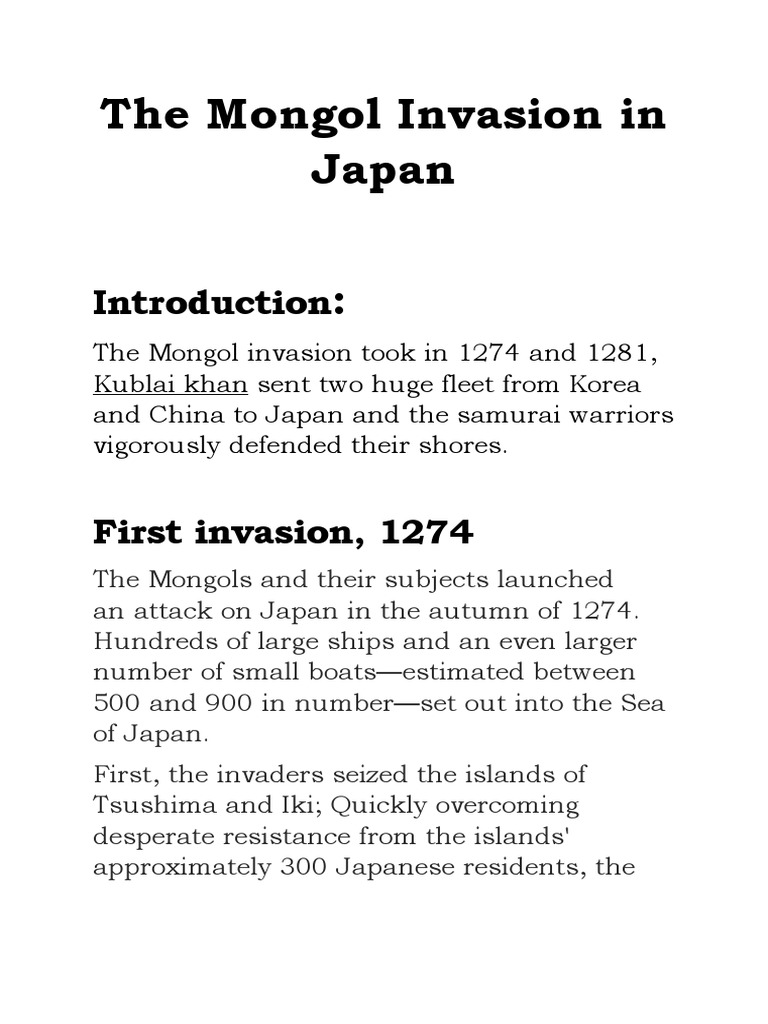 The Mongol Invasion in Japan | PDF | Samurai | Military