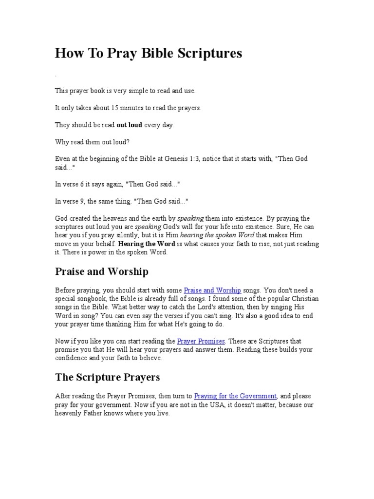 How to Pray Powerful Bible Scriptures | PDF | John The Baptist ...