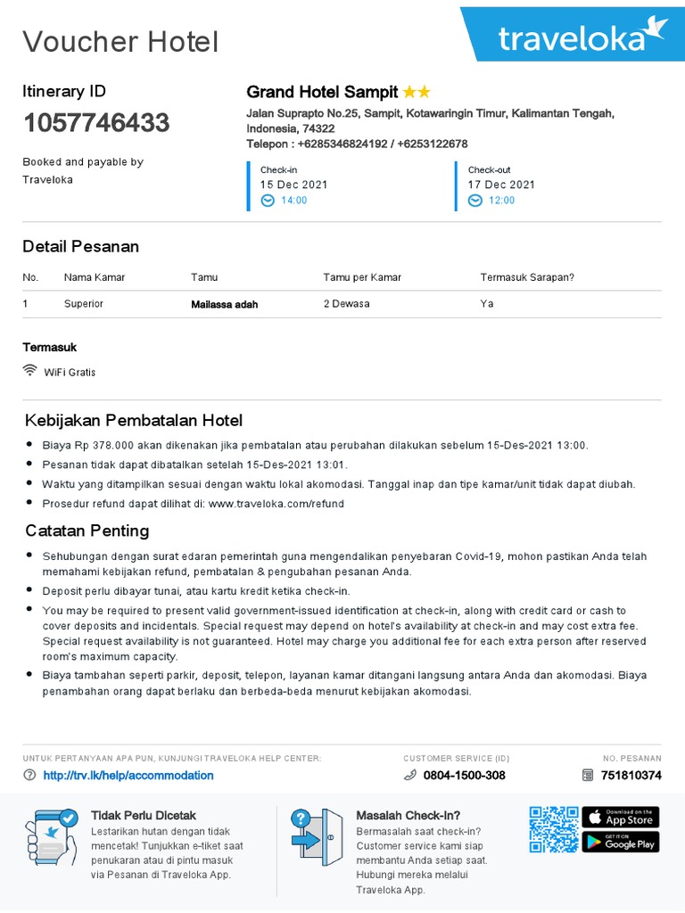 SYAHRIL-751810374-Grand Hotel Sampit-HOTEL - STANDALONE-2 | PDF