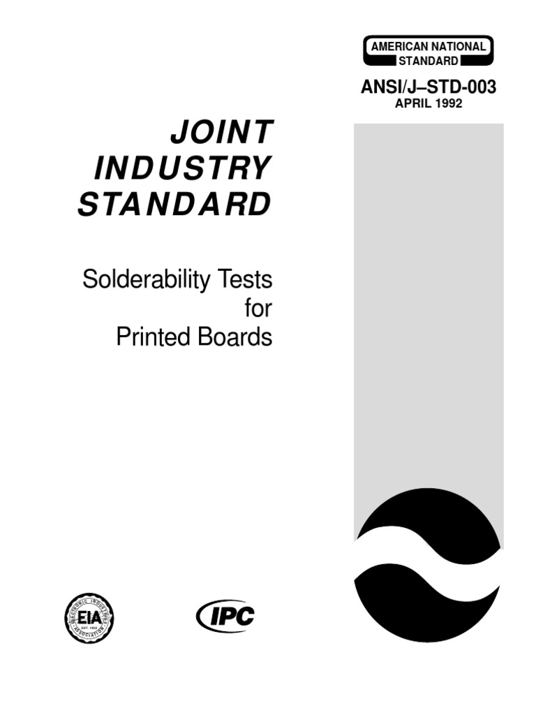 Joint Industry Standard: Solderability Tests For Printed Boards | PDF ...