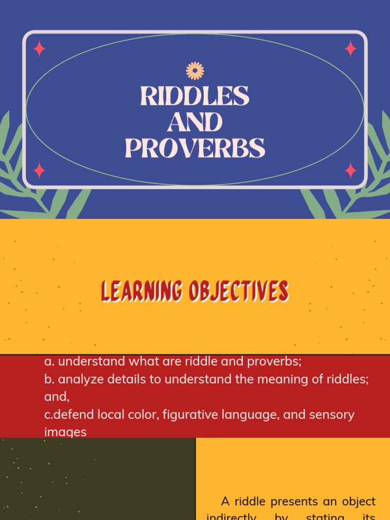 Riddles and Proverbs | PDF | Proverb