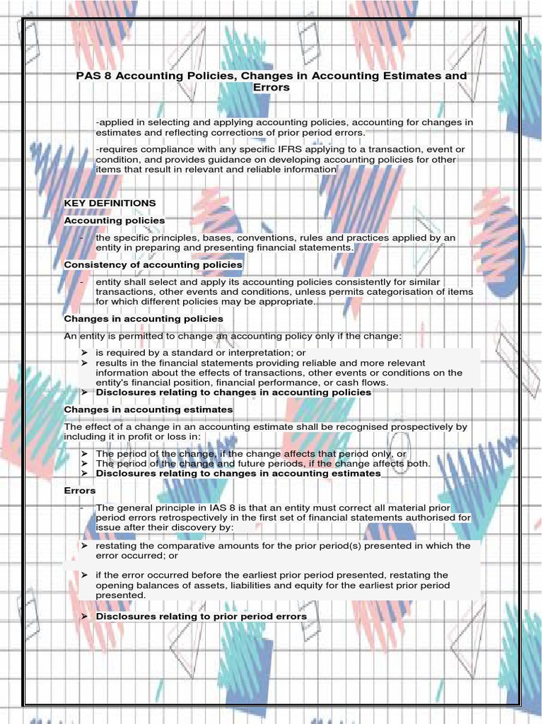 PAS 8 Accounting Policies, Changes in Accounting Estimates and Errors ...